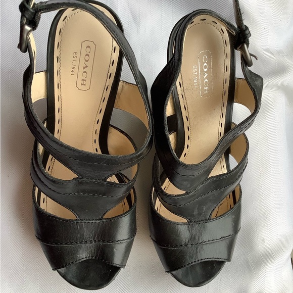 Coach | Shoes | Coach Platform Leather Sandals | Poshmark
